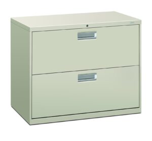 hon brigade 600 series lateral file, 2 legal/letter-size file drawers, light gray, 36" x 18" x 28"