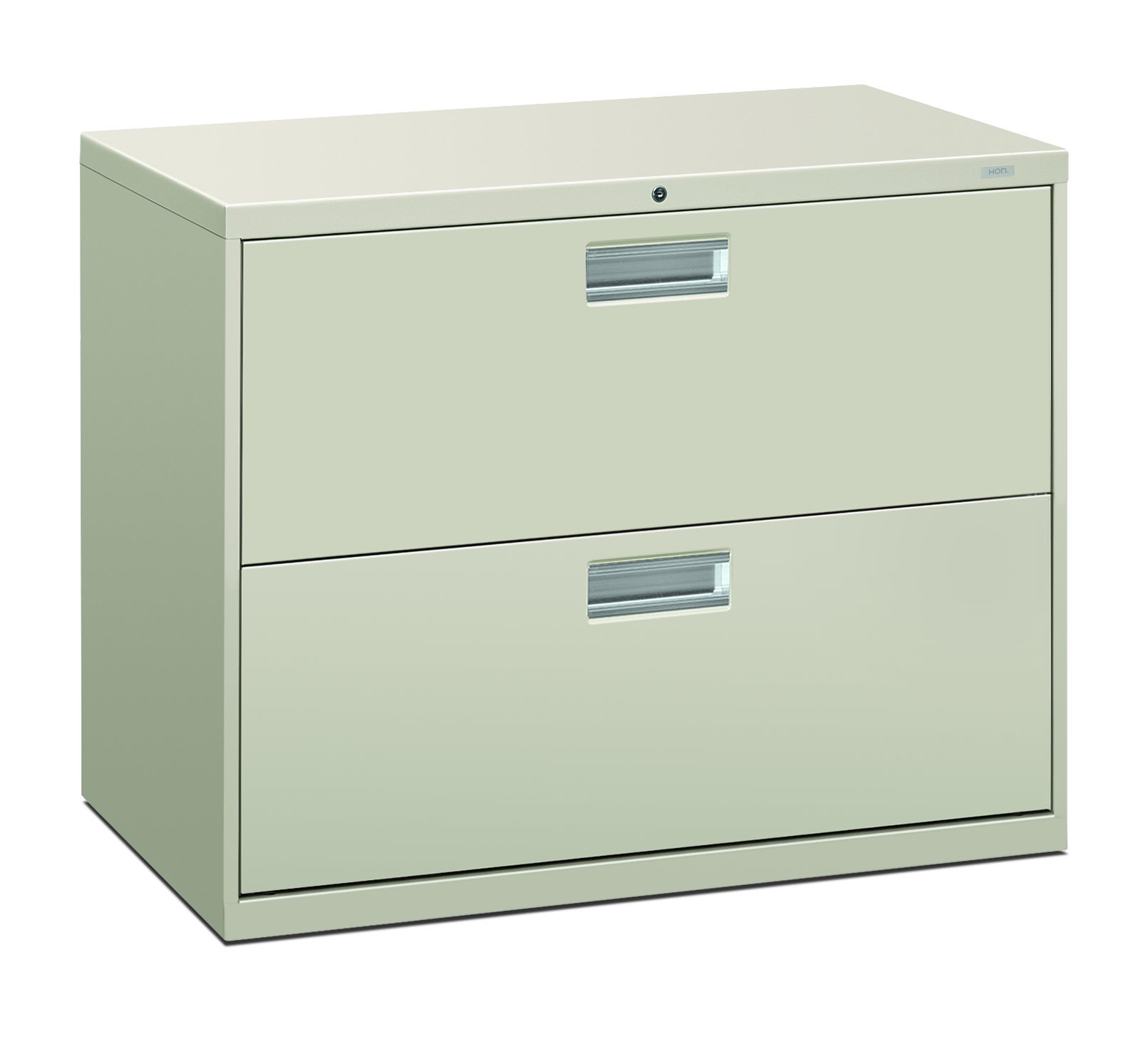 HON Brigade 600 Series Lateral File, 2 Legal/Letter-Size File Drawers, Light Gray, 36" X 18" X 28"