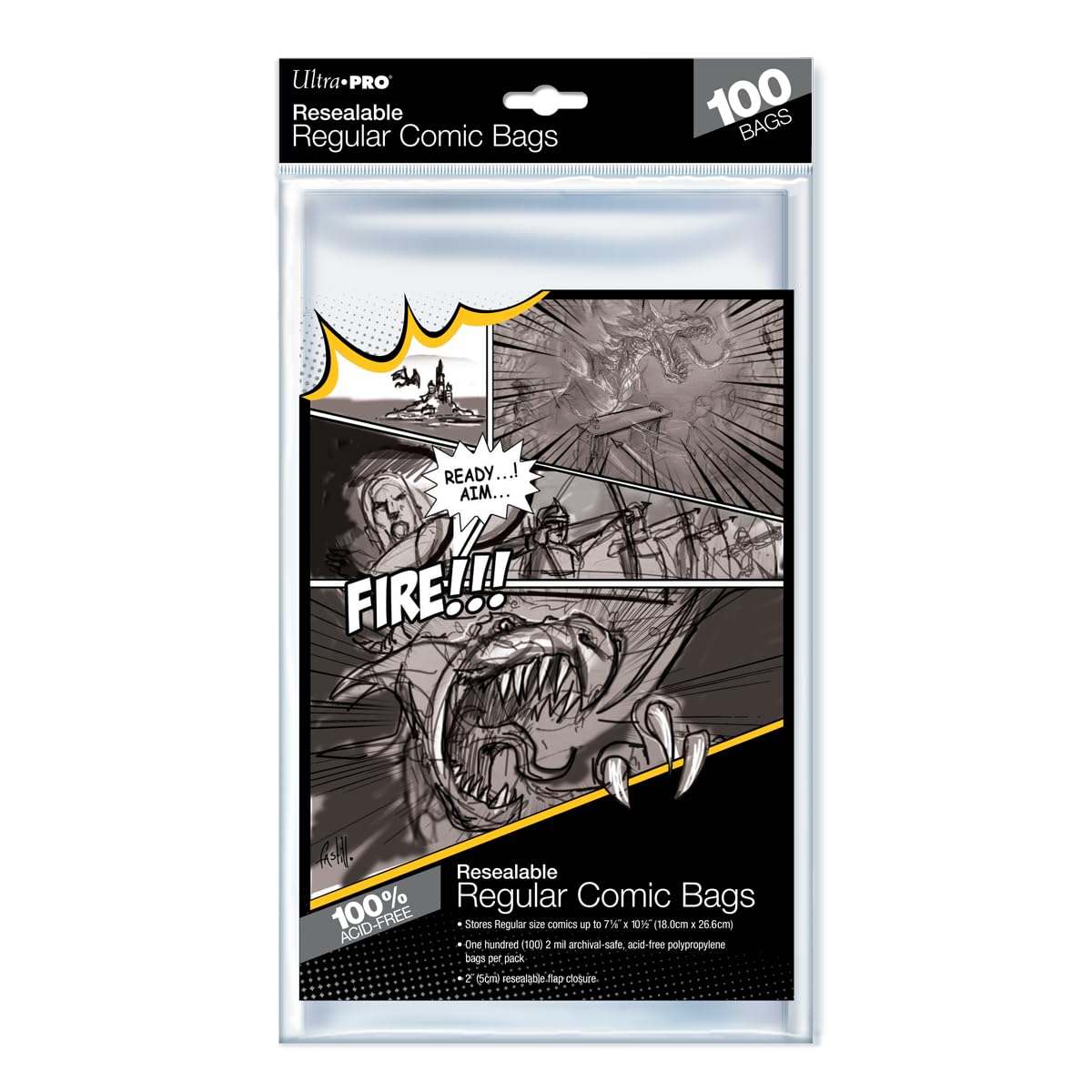 Ultra Pro Regular Size 7-1/8" X 10-1/2" Resealable Comic Bags