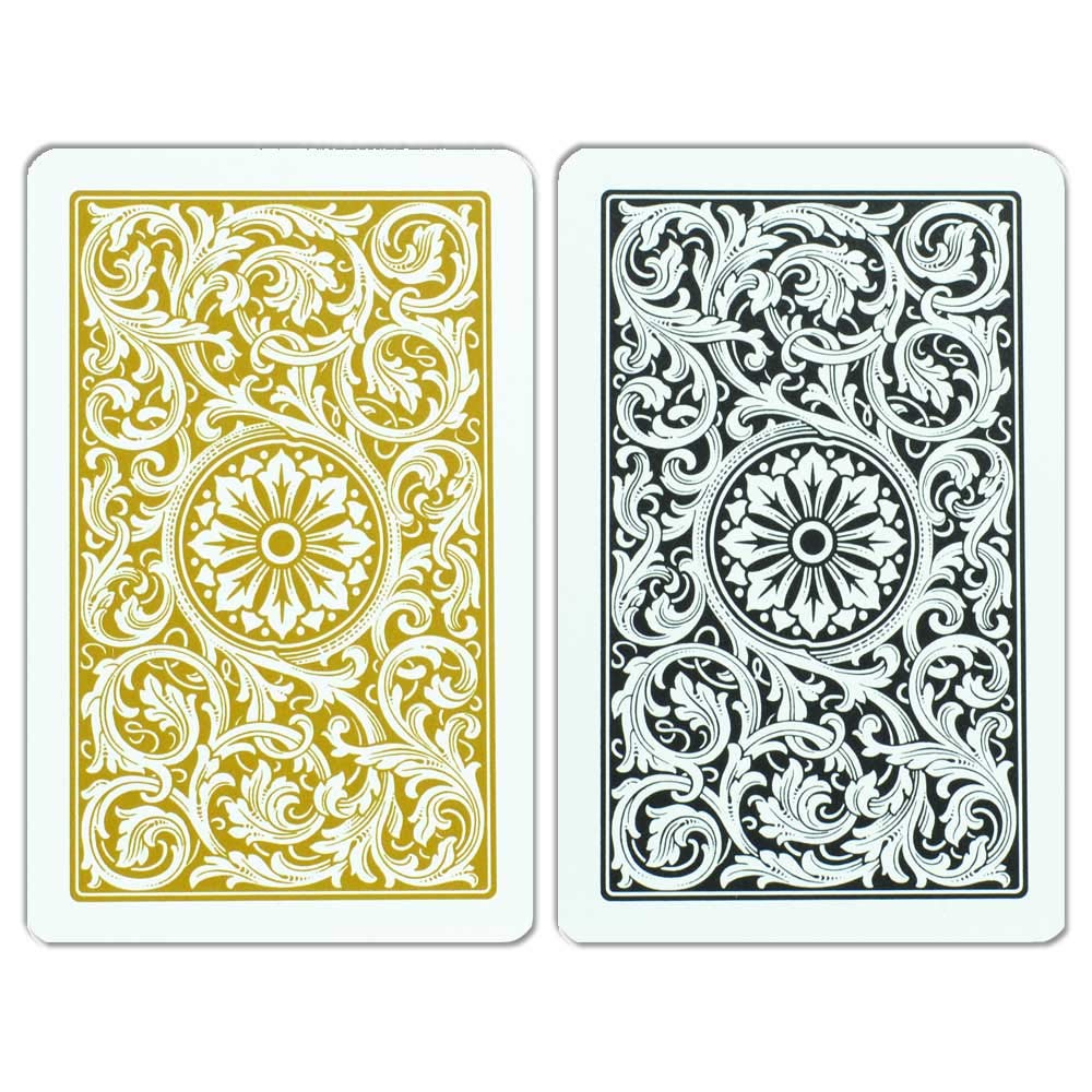 Copag 1546 Design 100% Plastic Playing Cards, Bridge Size (Narrow) Black/Gold (Jumbo Index, 1 Set)