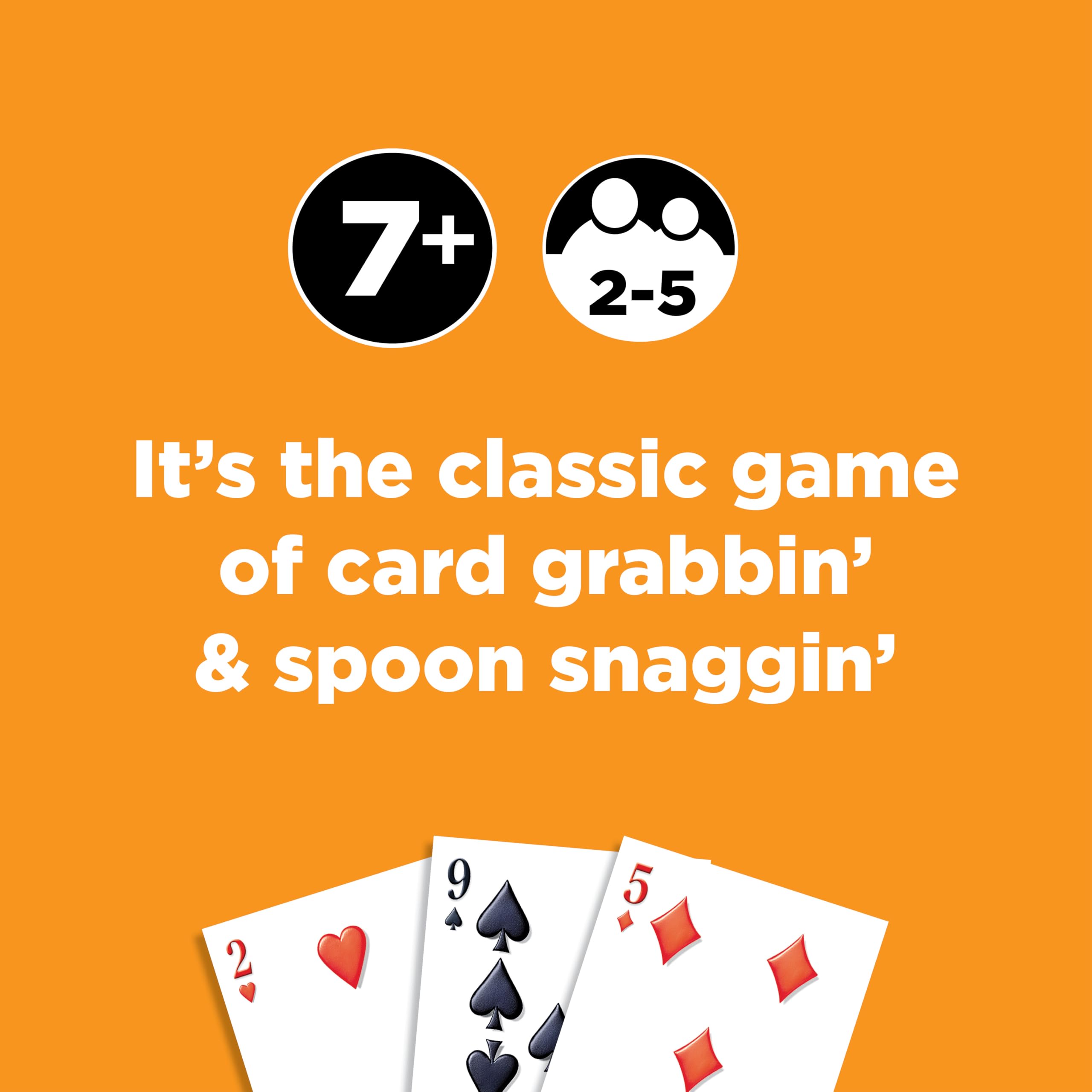 Spoons Card Games for Kids - Spoons Game, Deck of Cards, Fun Family Games for Kids and Adults, Playing Cards, Game Night, Travel Games, 3-5 Multi-Player Card Game, Games for Adults, Ages 7+