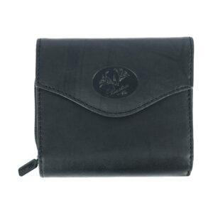 buxton heiress leather zip purse, black, one size