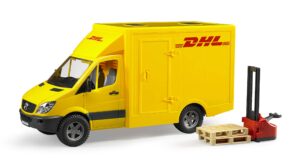 bruder 02534 mercedes benz mb sprinter dhl delivery truck with hand pallet jack