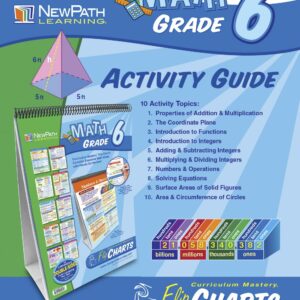 NewPath Learning Math Curriculum Mastery Flip Chart Set, Grade 6