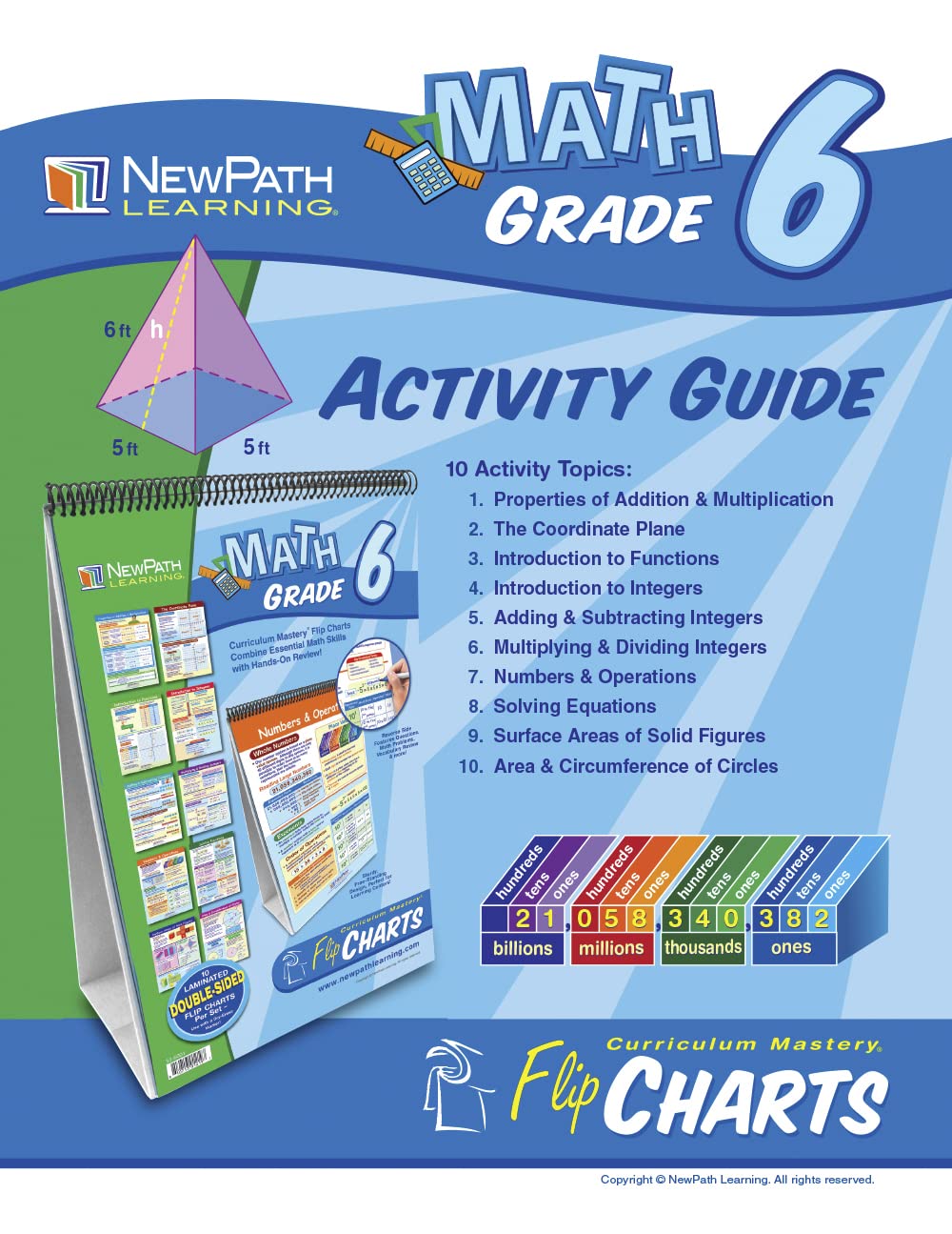 NewPath Learning Math Curriculum Mastery Flip Chart Set, Grade 6