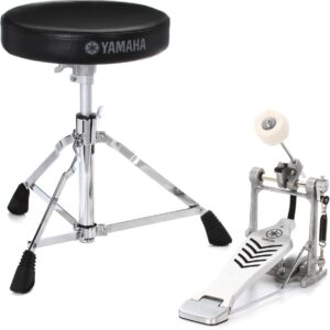 yamaha fp-6110a and ds-550; foot pedal and drum throne pkg