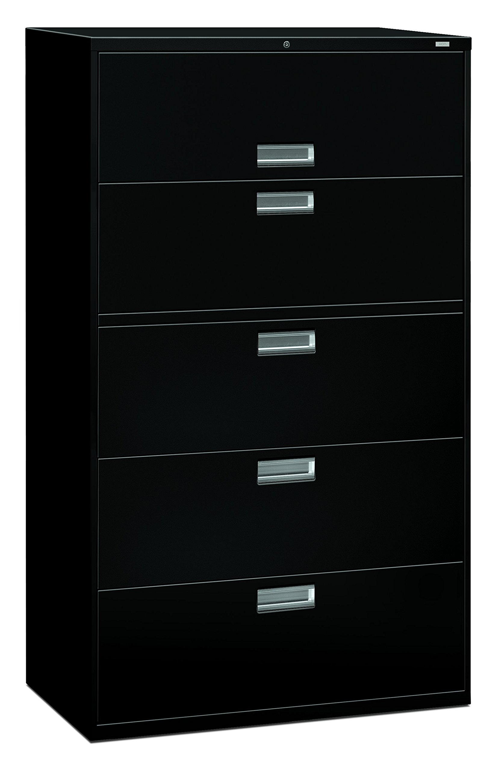 HON 5-Drawer Filing Cabinet - 600 Series Lateral or Legal Filing Cabinet, 42w by 19-1/4d, 5-Drawer, Black (H695)