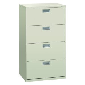 hon 674lq 600 series 30-inch by 19-1/4-inch 4-drawer lateral file, light gray