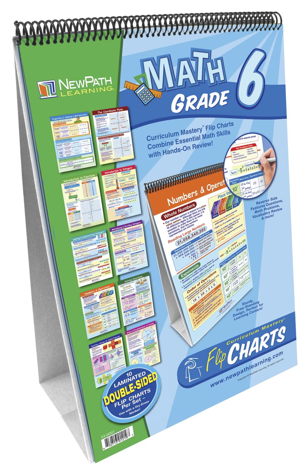 NewPath Learning Math Curriculum Mastery Flip Chart Set, Grade 6