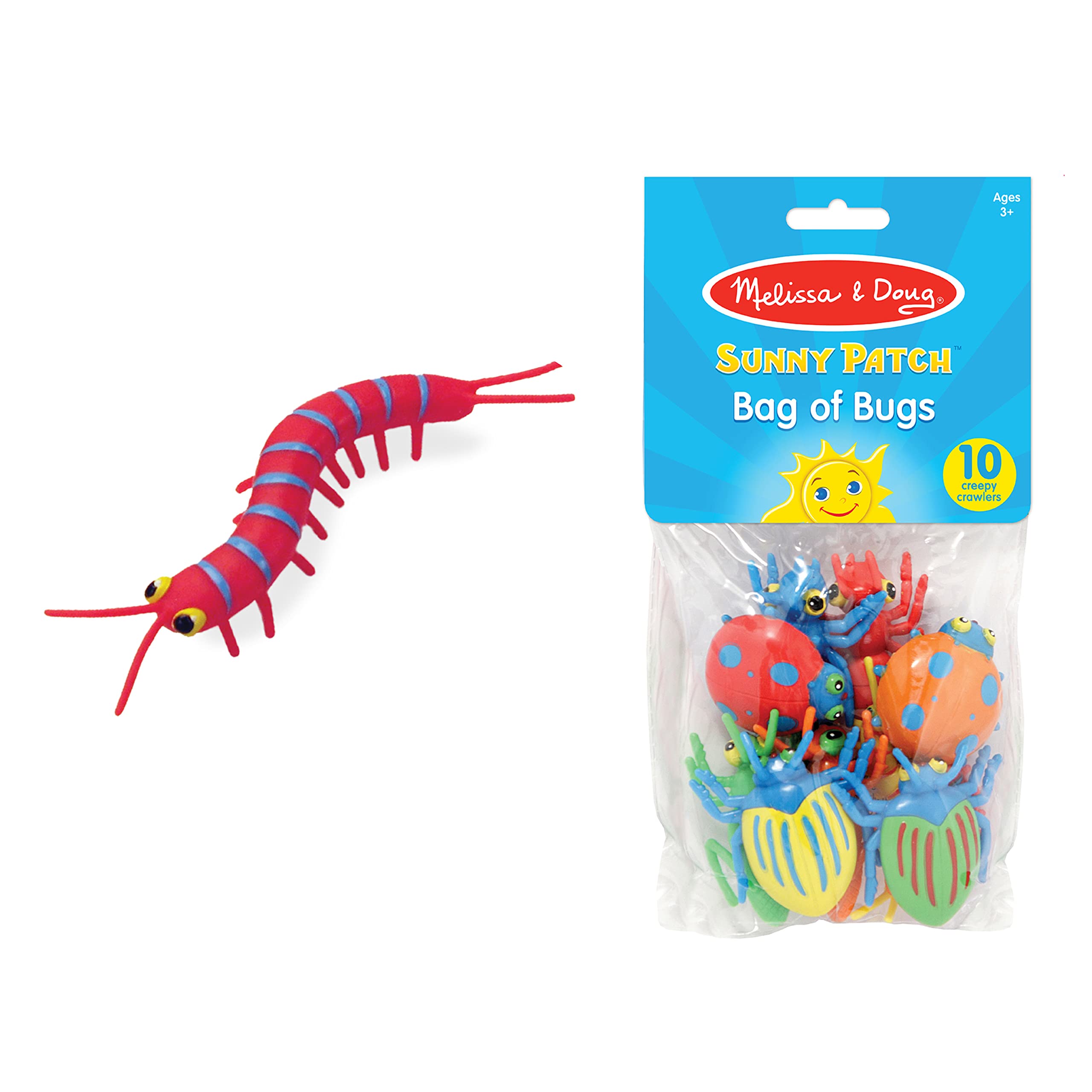 Melissa & Doug Sunny Patch Bag of Bugs (10 pcs) - Pretend Play Insect Toys, Counting And Sorting Toys, Science Learning Toys For Kids Ages 3+