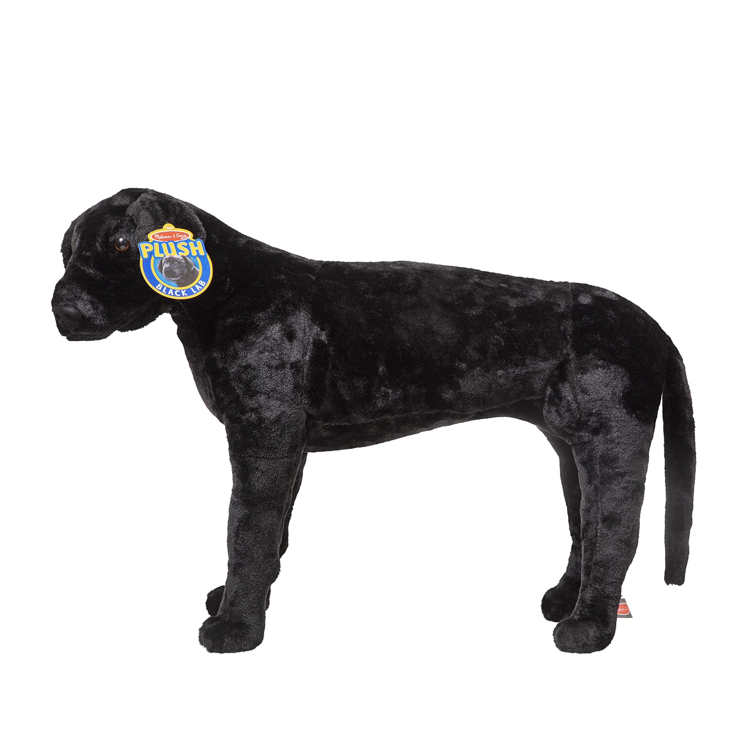 Melissa & Doug Giant Black Lab - Lifelike Stuffed Animal Dog (over 2 feet tall), Soft Polyester Fabric, Beautiful Black Lab Markings, Handcrafted, 77.47 cm H x 49.53 cm W x 24.13 cm L