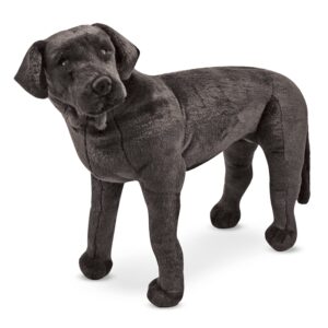 melissa & doug giant black lab - lifelike stuffed animal dog (over 2 feet tall), soft polyester fabric, beautiful black lab markings, handcrafted, 77.47 cm h x 49.53 cm w x 24.13 cm l