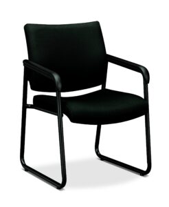 hon guest chair - office chair with padded fixed arms, black (hvl443)