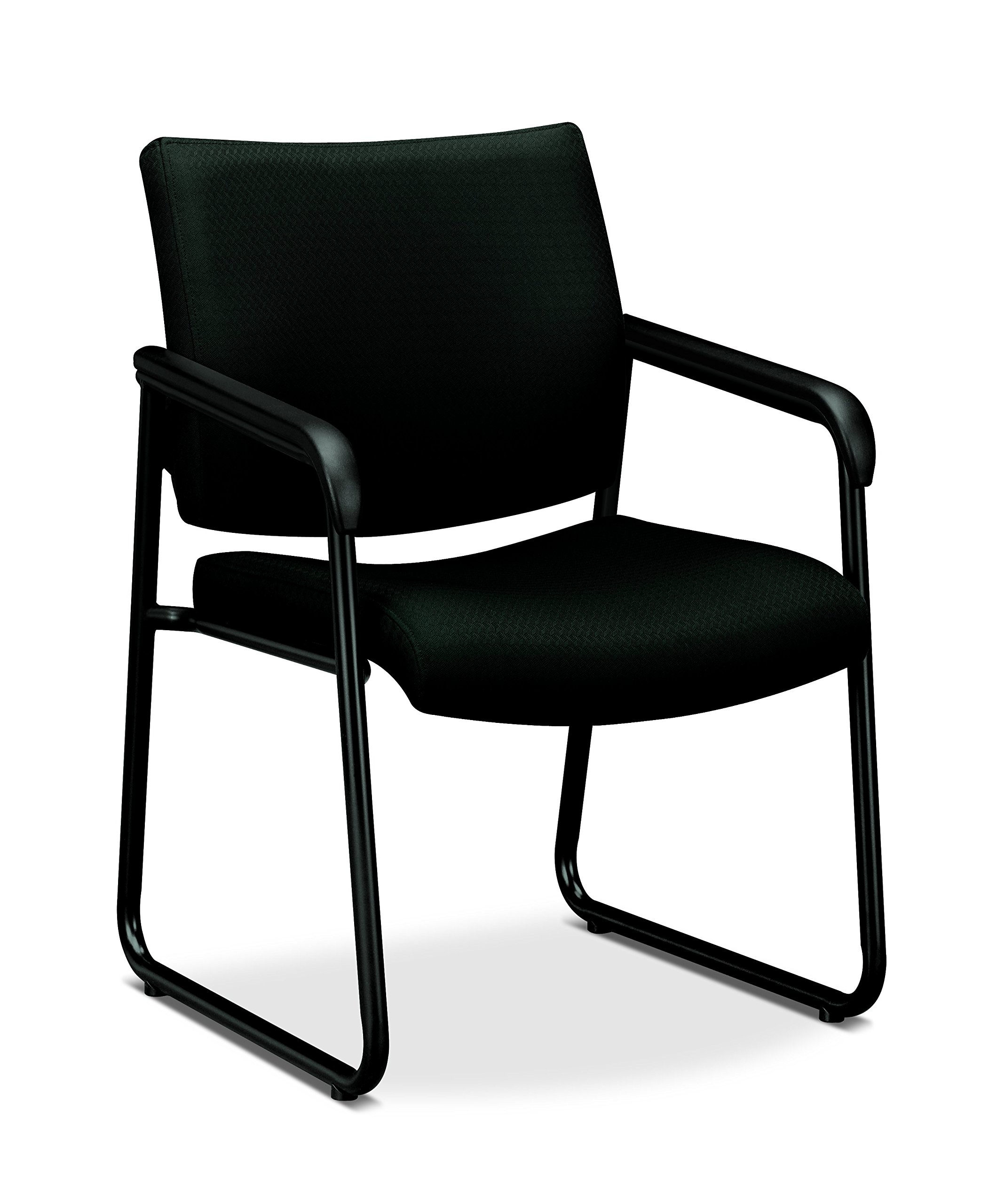 HON Guest Chair - Office Chair with Padded Fixed Arms, Black (HVL443)