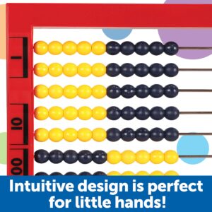 Learning Resources 2-Color Desktop Abacus, Red Frame, Color Coded, Math Concepts