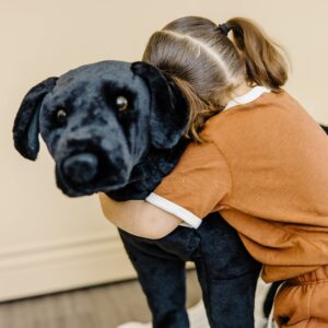 Melissa & Doug Giant Black Lab - Lifelike Stuffed Animal Dog (over 2 feet tall), Soft Polyester Fabric, Beautiful Black Lab Markings, Handcrafted, 77.47 cm H x 49.53 cm W x 24.13 cm L