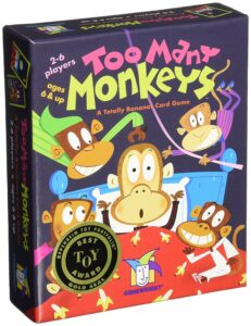 gamewright too many monkeys multi-colored, 5"