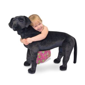 Melissa & Doug Giant Black Lab - Lifelike Stuffed Animal Dog (over 2 feet tall), Soft Polyester Fabric, Beautiful Black Lab Markings, Handcrafted, 77.47 cm H x 49.53 cm W x 24.13 cm L