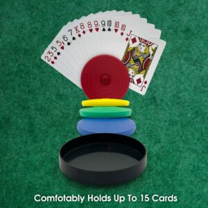 Round Card Holders with Case in Red, Yellow, Green & Blue, Multi