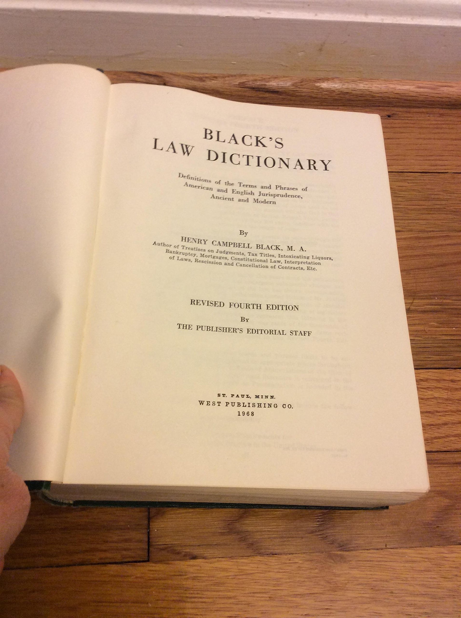 Black's Law Dictionary Revised Fourth Edition