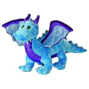 aurora® ferocious dinos & dragons blue dragon stuffed animal - prehistoric fun - cuddly companions - blue 18 inches