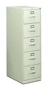 hon 5 drawer filing cabinet - 310 series full-suspension legal file cabinet, 26-1/2-inch drawers, light gray (h315c)