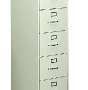 HON 5 Drawer Filing Cabinet - 310 Series Full-Suspension Legal File Cabinet, 26-1/2-Inch Drawers, Light Gray (H315C)