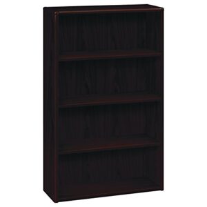 hon 10700 series wood bookcase four shelf 36w x 13 1/8d x 57 1/8h mahogany