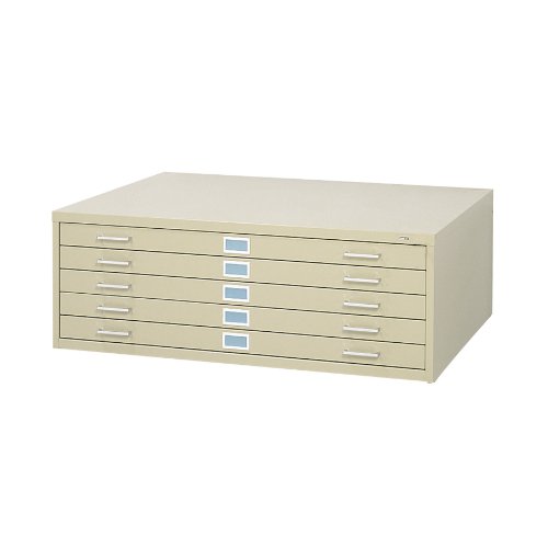 Safco Products 4996TSR Flat File for 42" W x 30" D Documents, 5-Drawer (Additional Options Sold Separately), Tropic Sand