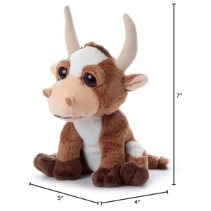 The Petting Zoo Longhorn Stuffed Animal, Gifts for Kids, Bright Eye Zoo Animals, Longhorn Plush Toy 7 inches