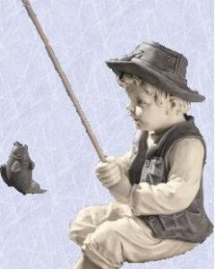 frank the fisherman statue home garden boys boy sculpture (the digital angel)