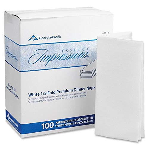 Georgia Pacific Dinner Napkins, White, 1 Ply, Pack of 400 (GEP92117) Category: Napkins