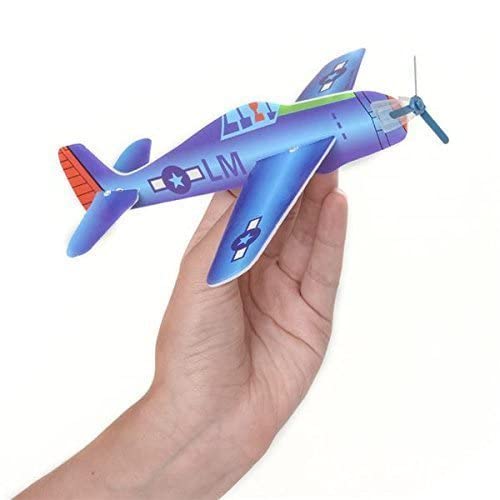 Rhode Island Novelty 8 Inch Flying Glider Plane, Set of 12 Multicolor