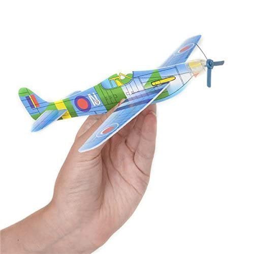 Rhode Island Novelty 8 Inch Flying Glider Plane, Set of 12 Multicolor