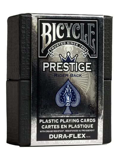 Bicycle Prestige Waterproof Plastic Playing Cards, Red & Blue (Colors May Vary)