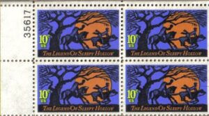 #1548-1974 10c legend of sleepy hollow u. s. postage stamps numbered plate block (4)