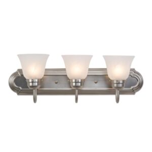 yosemite home decor 4993-sn 3-light bathroom vanity, satin nickel, 24-inch