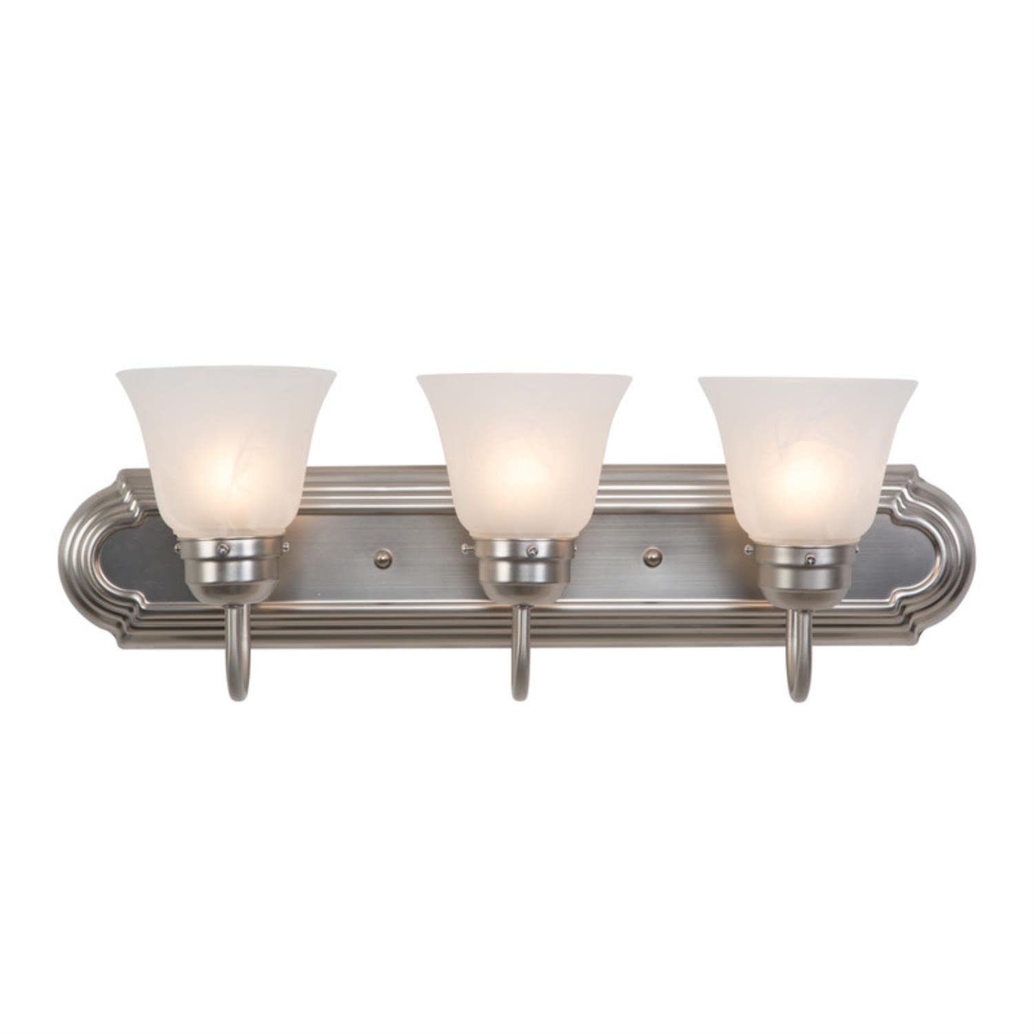 Yosemite Home Decor 4993-SN 3-Light Bathroom Vanity, Satin Nickel, 24-Inch