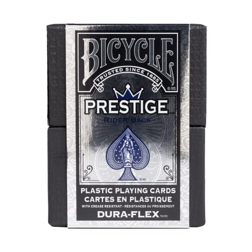 Bicycle Prestige Waterproof Plastic Playing Cards, Red & Blue (Colors May Vary)