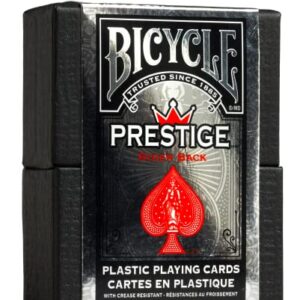 Bicycle Prestige Waterproof Plastic Playing Cards, Red & Blue (Colors May Vary)