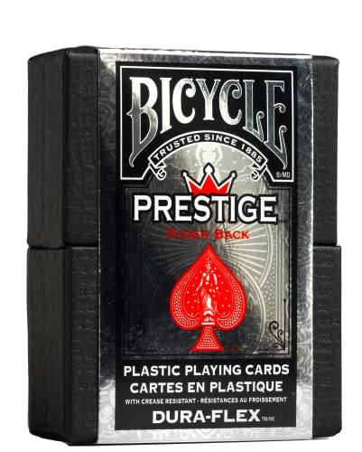 Bicycle Prestige Waterproof Plastic Playing Cards, Red & Blue (Colors May Vary)