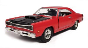 motormax 1969 dodge coronet super bee red 1/24 diecast model car