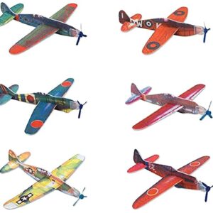 Rhode Island Novelty 8 Inch Flying Glider Plane, Set of 12 Multicolor