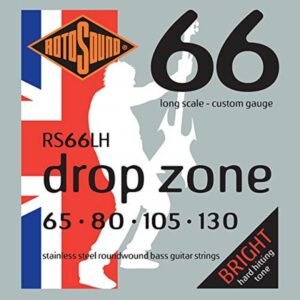 rotosound rs66lh swing bass 66 stainless steel bass guitar strings (65 80 105 130)