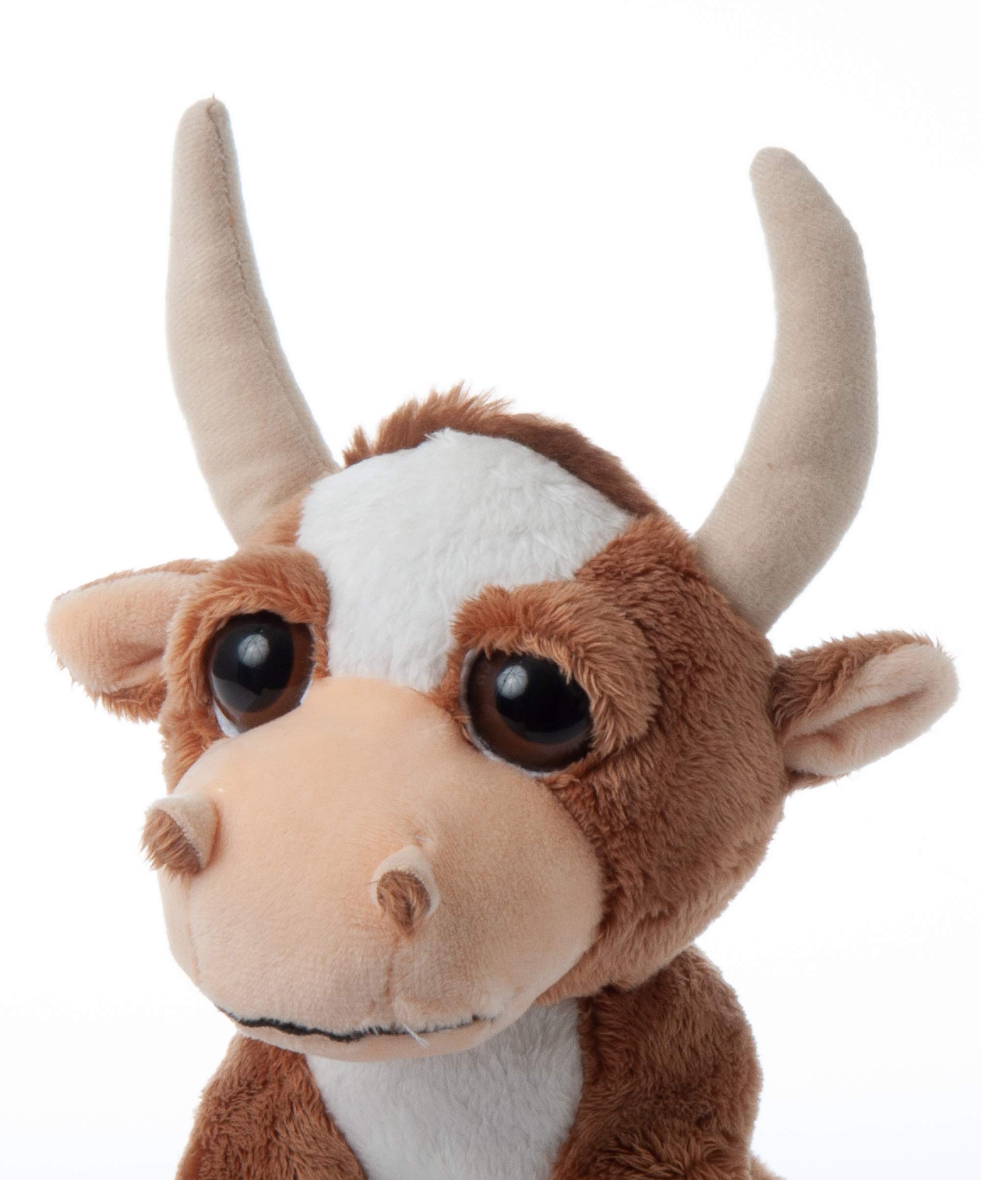 The Petting Zoo Longhorn Stuffed Animal, Gifts for Kids, Bright Eye Zoo Animals, Longhorn Plush Toy 7 inches