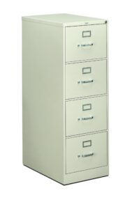 hon 4-drawer filing cabinet - 310 series full-suspension legal file cabinet, 26-1/2-inch drawers, light gray (h314)