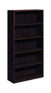 hon 10700 series wood bookcase - bookcase with five shelves, 36w x 13 1/8d x 71h, mahogany (h10755)