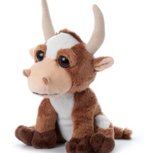 The Petting Zoo Longhorn Stuffed Animal, Gifts for Kids, Bright Eye Zoo Animals, Longhorn Plush Toy 7 inches