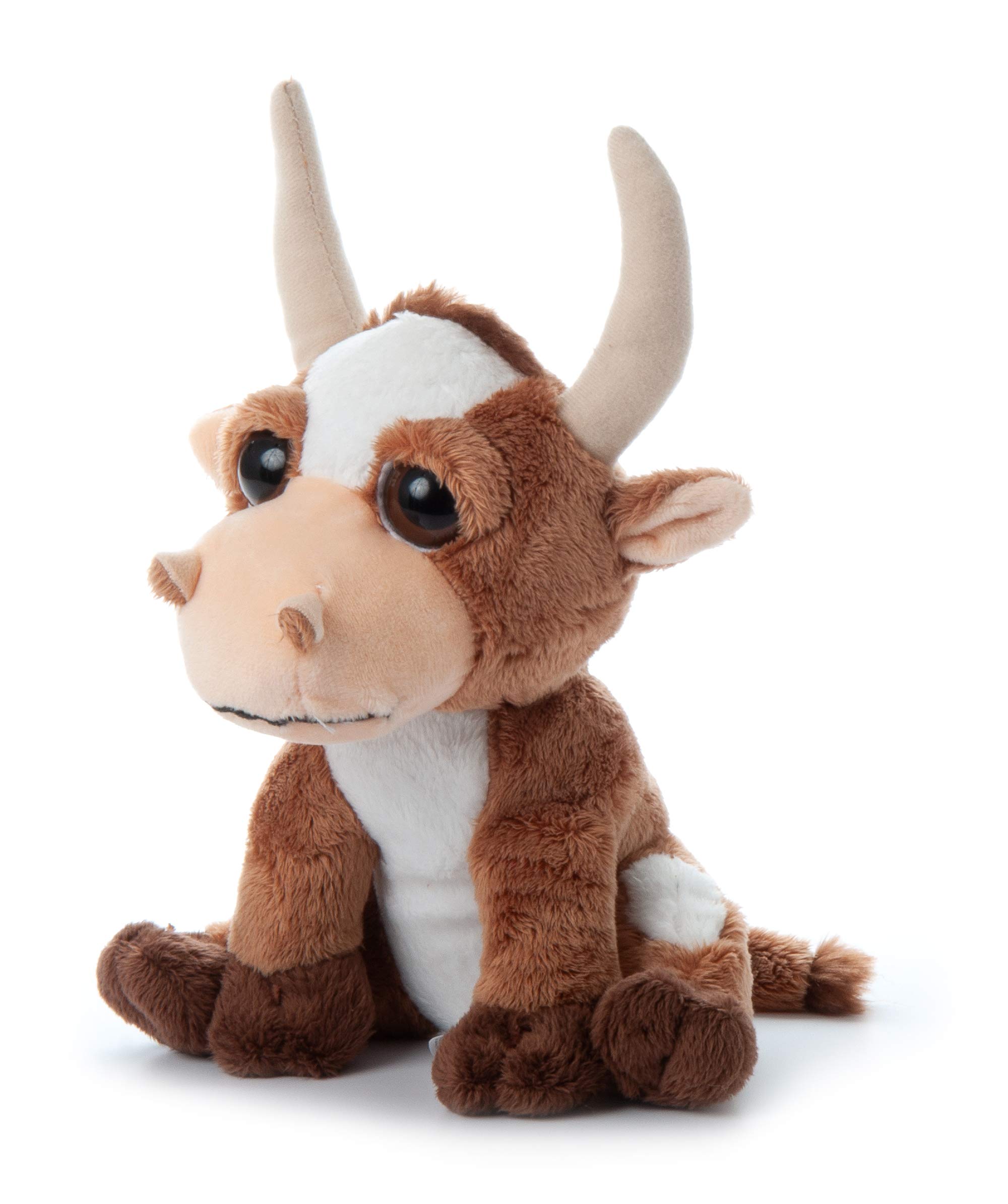 The Petting Zoo Longhorn Stuffed Animal, Gifts for Kids, Bright Eye Zoo Animals, Longhorn Plush Toy 7 inches