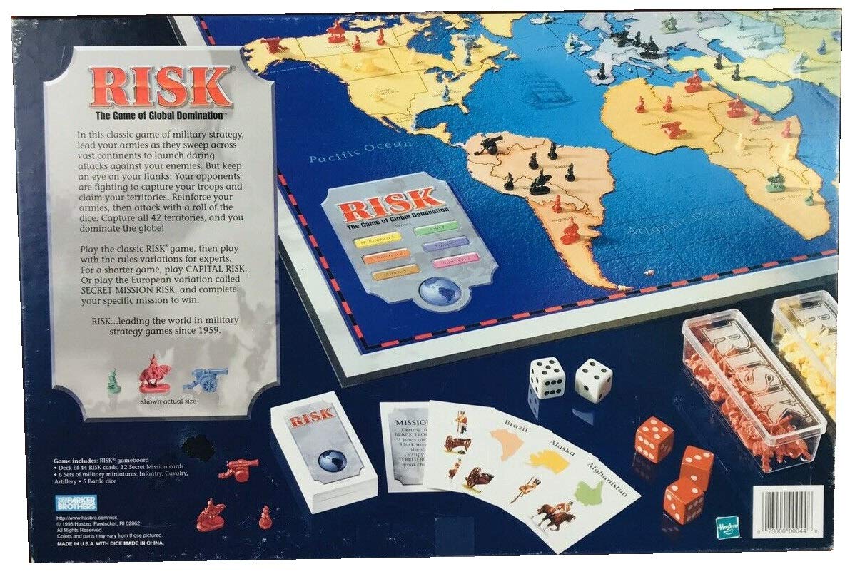 Parker Brothers Risk 1998 Board Game with Army Shaped Pieces